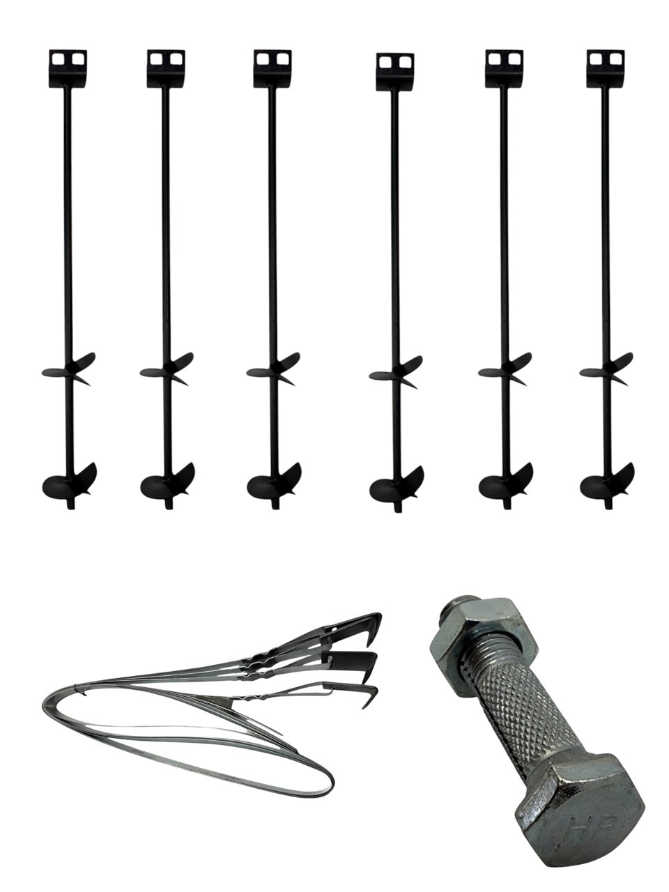 Mobile Home Part Set of 6 Auger Anchors, 8’ Strap, & Bolts — Mobile ...